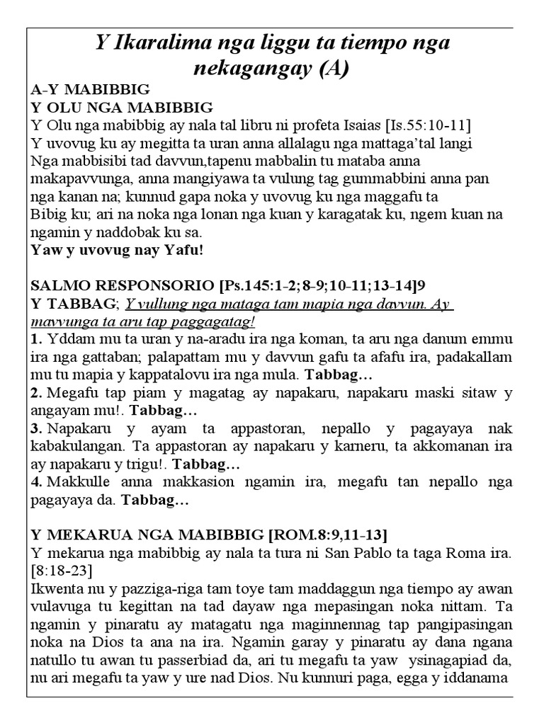 14th Sunday Ybanag | PDF