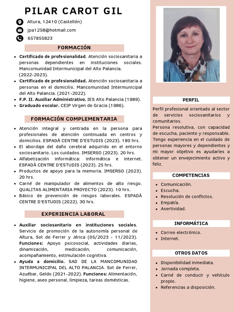 CV Mamá Julio 2023 | PDF