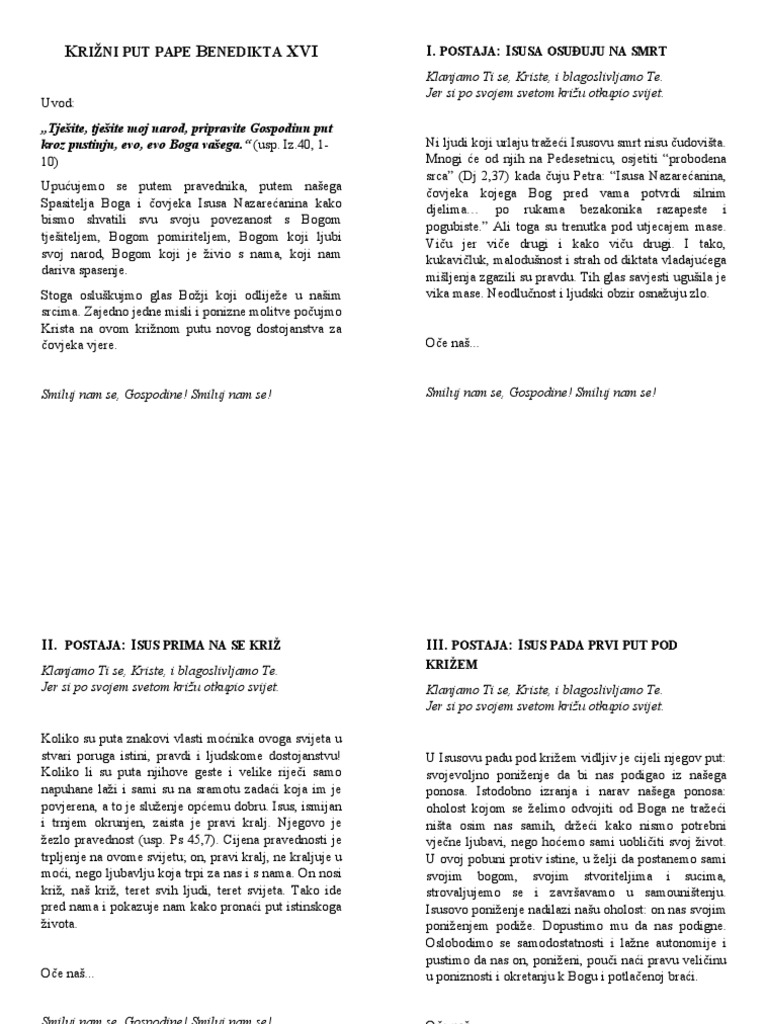 Križni Put Pape Benedikta | PDF