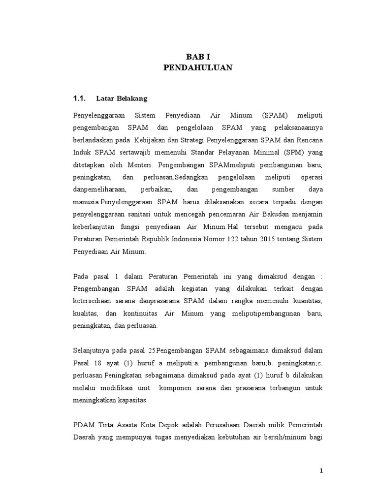 Analisa Kapasitas IPA Citayam PDAM Depok | PDF