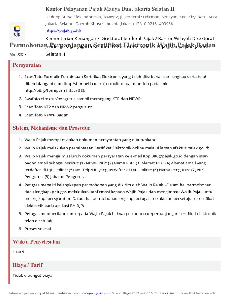 Permohonan Perpanjangan Sertifikat Elektronik | PDF Permohonan Perpanjangan Sertifikat Elektronik | PDF
