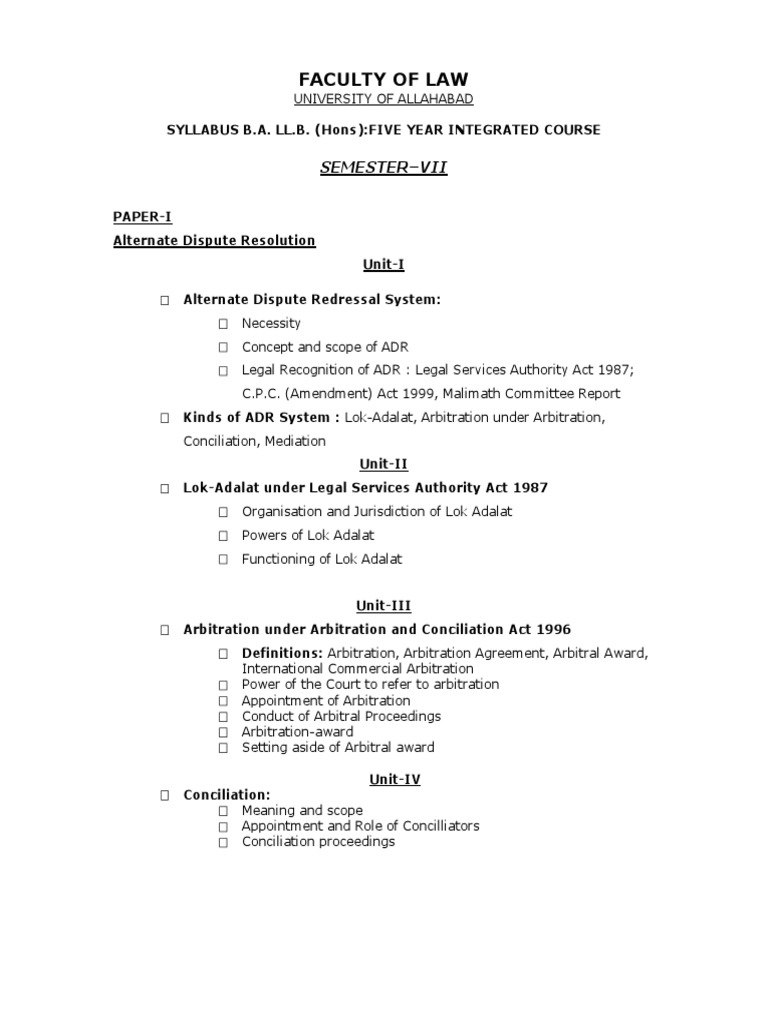 Syllabus | PDF | Alternative Dispute Resolution | Negotiable Instrument