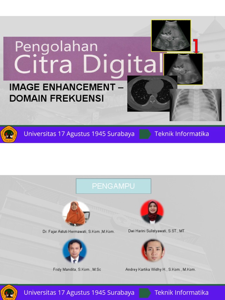 11 - Image Enhancement - Domain Frekuensi (Filtering) | PDF | Metode & Bahan Ajar
