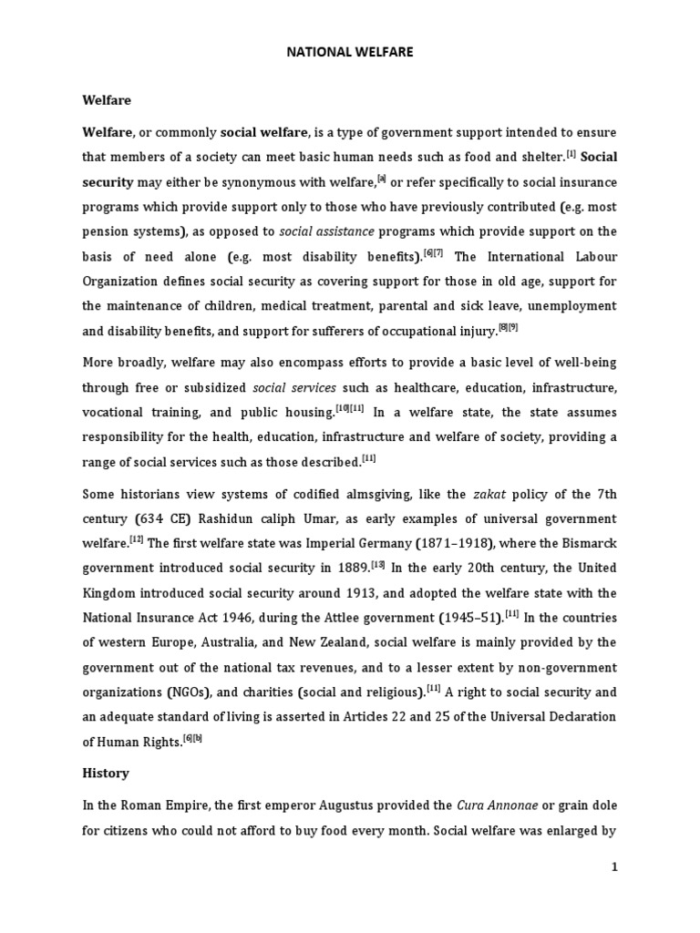 National Welfare | PDF | Cost Of Living | Welfare