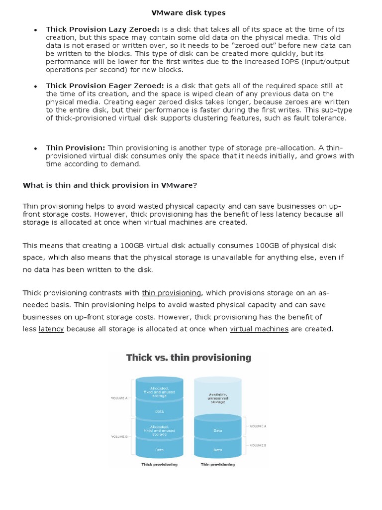 VMWARE THICK and THIN Disk | PDF | Computer File | Backup