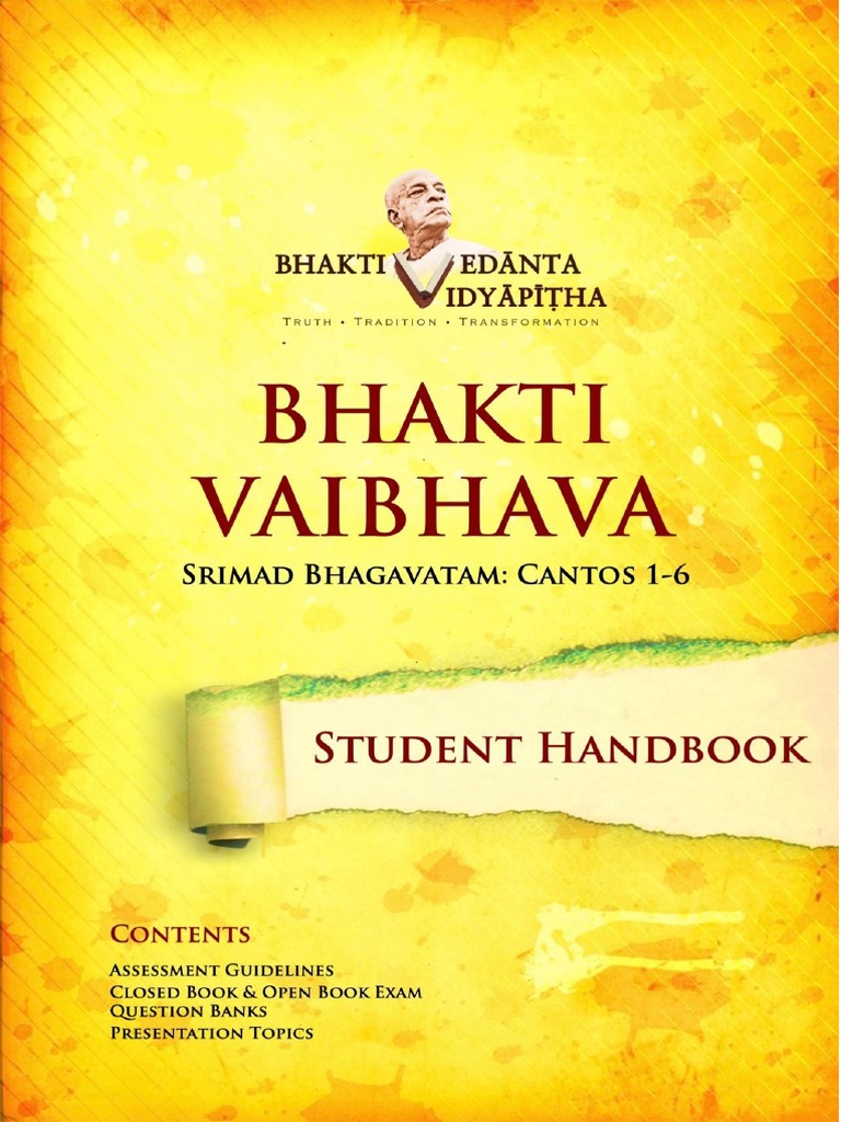 Bhaktivedanta - Vidyapitha - BHAKTI-VAIBHAVA Student Handbook | PDF | Bhagavata Purana | Bhakti
