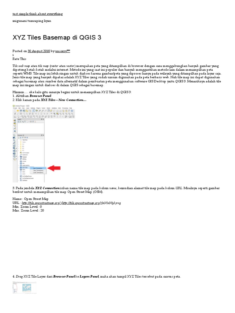XYZ Tiles Basemap Di QGIS 3 | PDF