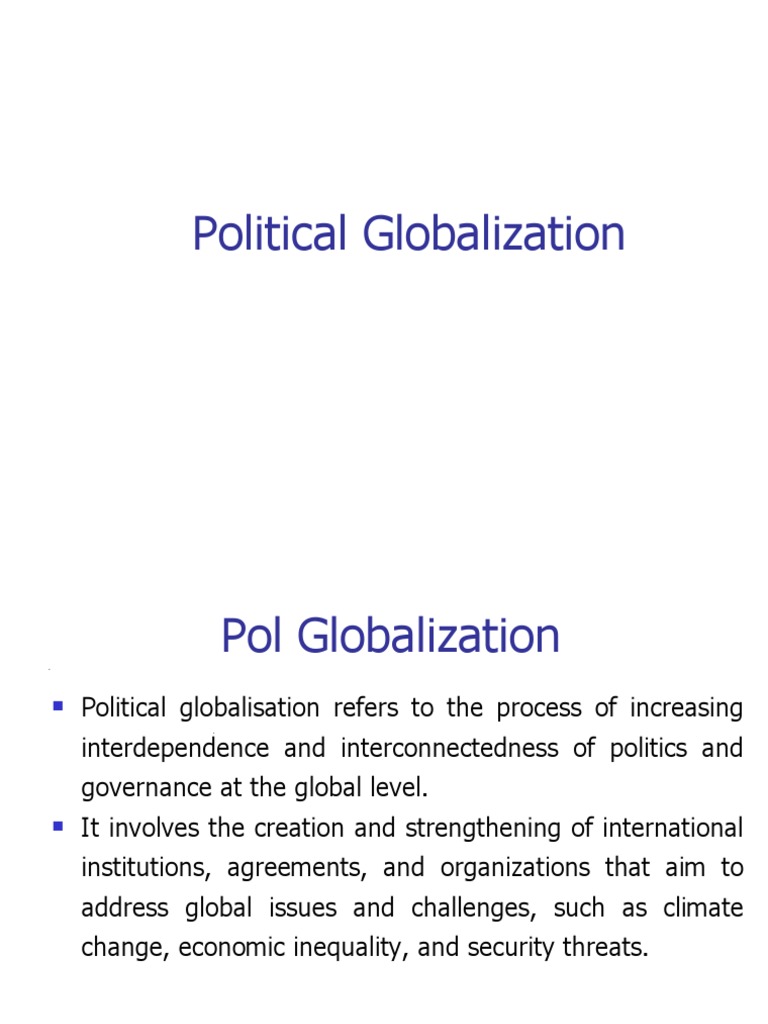 Political Globalization | PDF | Globalization | Governance