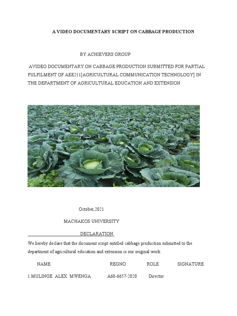 Aee 211 Achievers Group Documentary Script | PDF | Plant Nursery ...