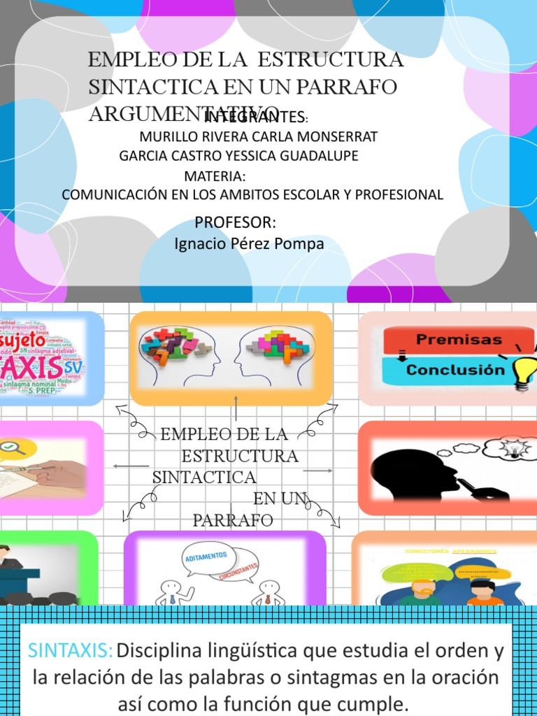 Empleo de La Estructura Sintactica en Un Parrafo Argumentativo | PDF | Argumento | Oración ...