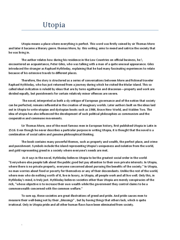 Utopia | PDF | Utopia (Book) | Utopia