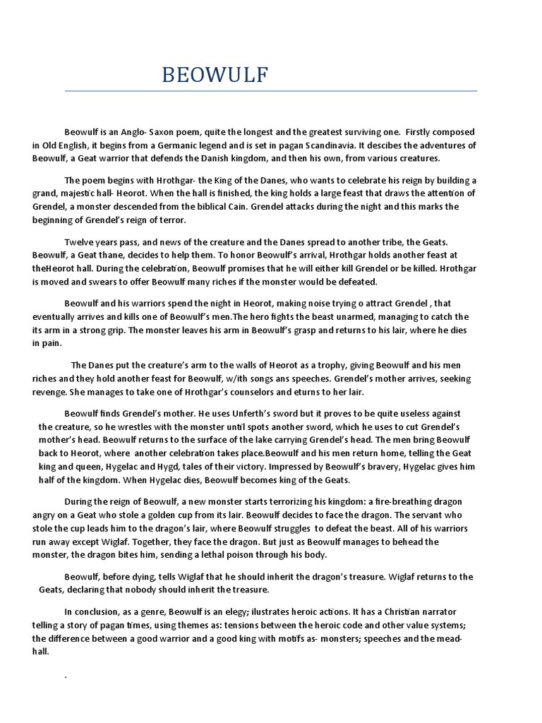 Beowulf | PDF | Beowulf | English Folklore