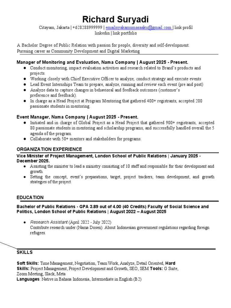 Template CV ATS | PDF