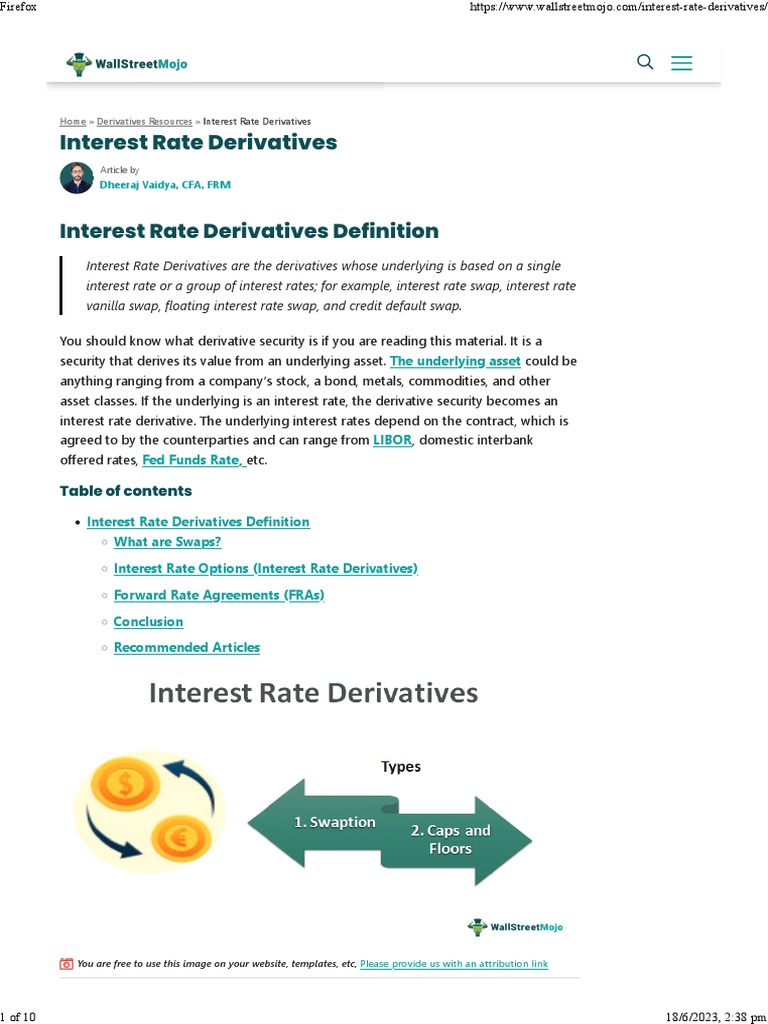 Understanding Interest Rate Derivatives | PDF | Swap (Finance ...