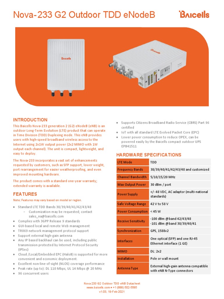Nova233 Gen 2 Data Sheet | PDF | Lte (Telecommunication ...