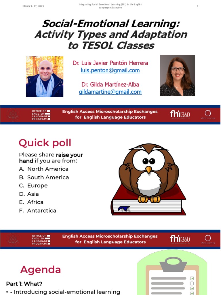 Integrating SEL in English Language Teaching | PDF | English As A ...