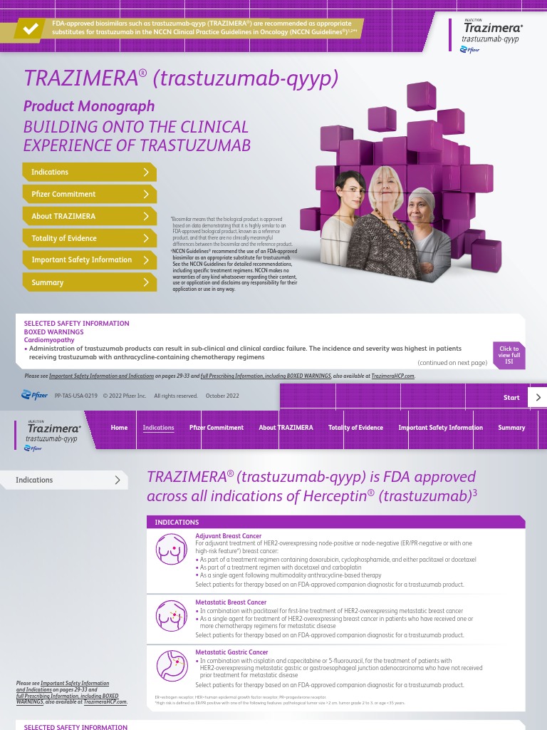 TRAZIMERA Product Monograph | PDF | Therapy | Medicaid