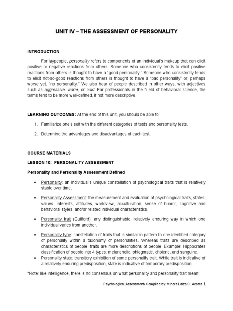 Lesson 10 Psych Assessment | PDF | Psychology | Psychological Evaluation
