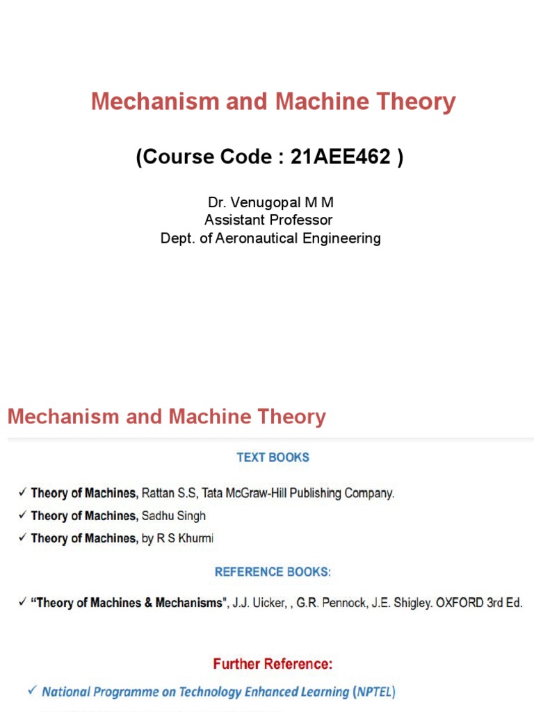 Simple Mechanisms in Machine Theory | PDF