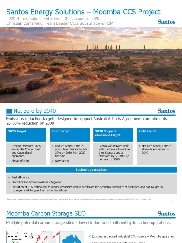 Moomba CCS Project Overview | PDF | Carbon Capture And Storage ...