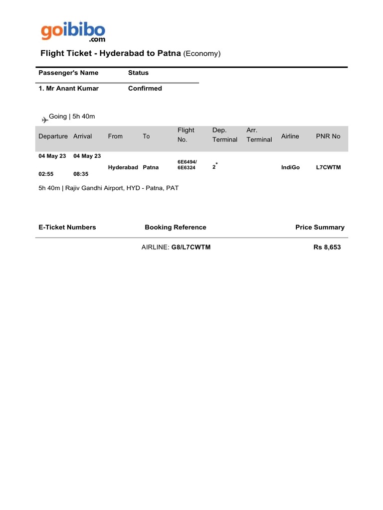 Flight Ticket | PDF | Aviation | Transport