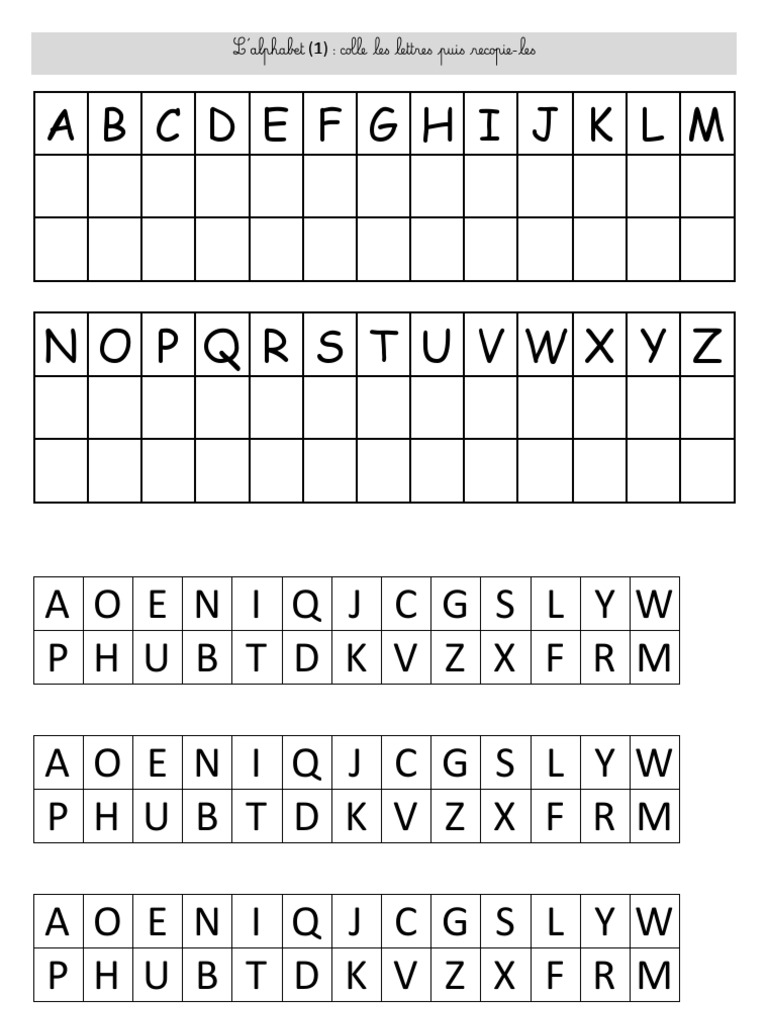 L Alphabet A Reconstituer | PDF