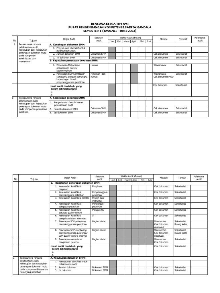 Rencana Audit Kompetensi 2023 | PDF | Bisnis | Komputer