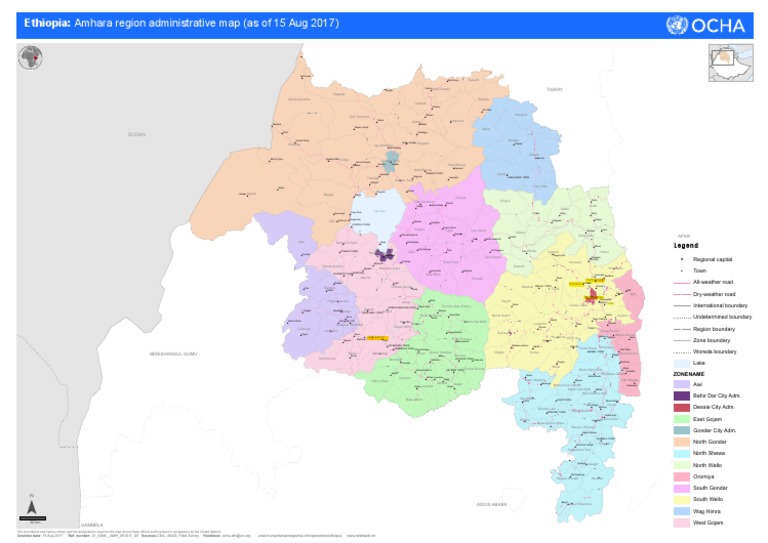 Administrative Map of Amhara Region | PDF