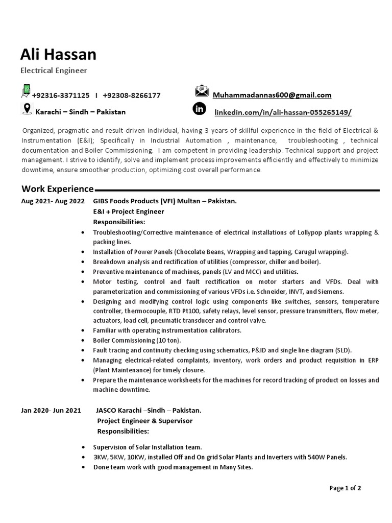 Ali Hassan - EE | PDF | Instrumentation | Electrical Engineering Ali Hassan - EE | PDF | Instrumentation | Electrical Engineering