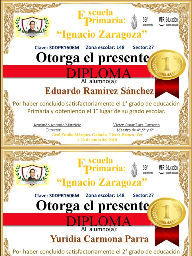 Diplomas de Logro Escolar en Veracruz | PDF