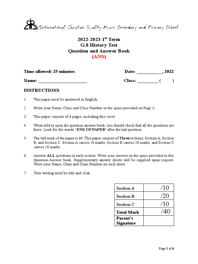 ICQM 2223 G8 Test 1 Answers | PDF | Age Of Enlightenment | Renaissance