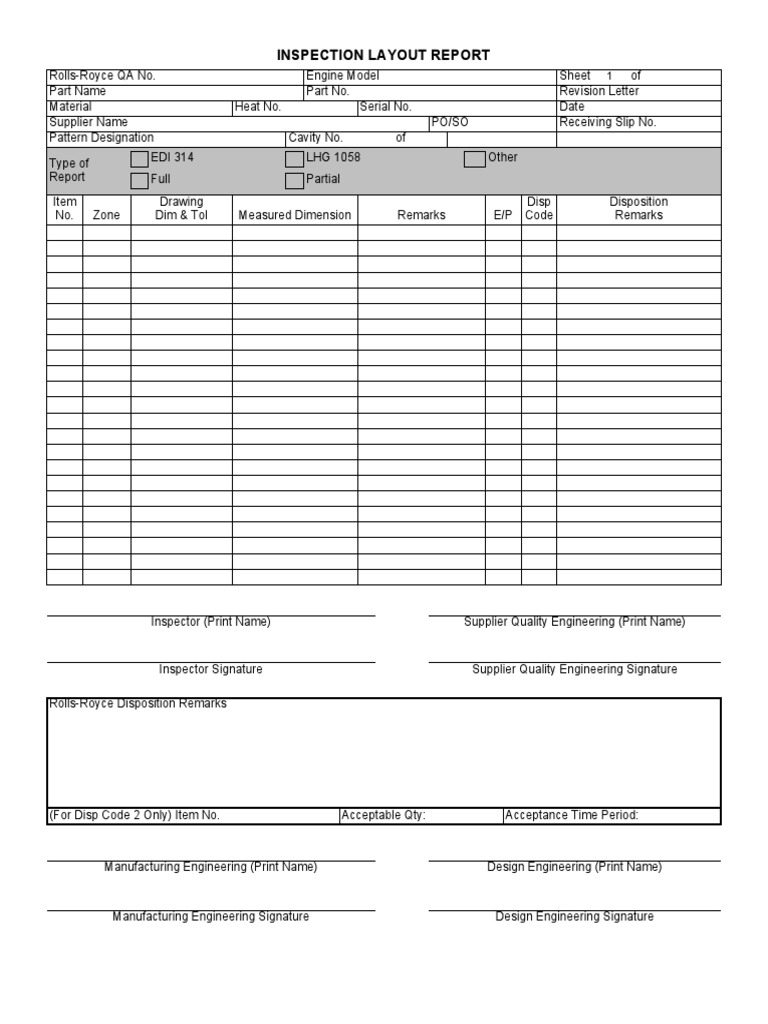 Inspection Layout Report Pdf