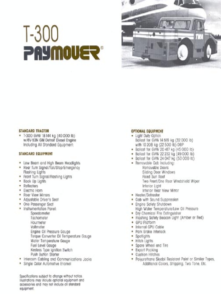 File - 1599 - PBT T-300 Hough Paymover (2) .PDF - Aeroservicios | PDF