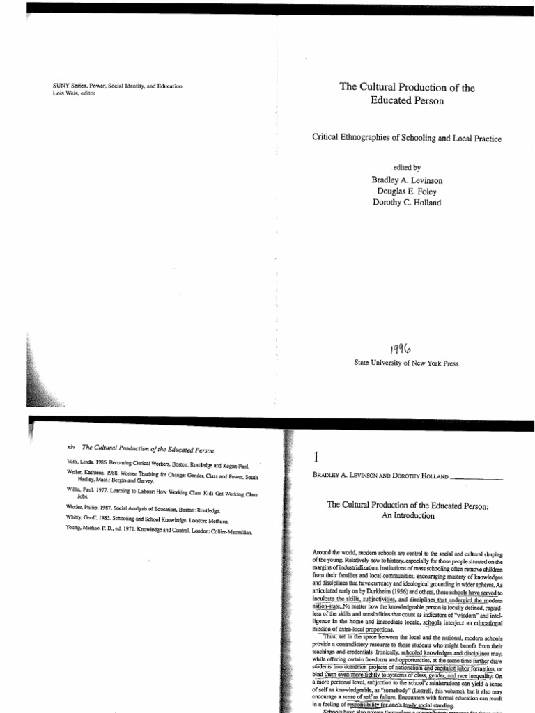 Levinson B.S Cultural Production Ed Person | PDF