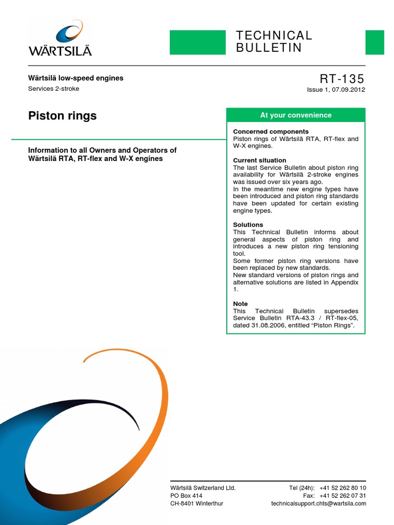 RT-135 Piston Rings | PDF | Piston | Wear