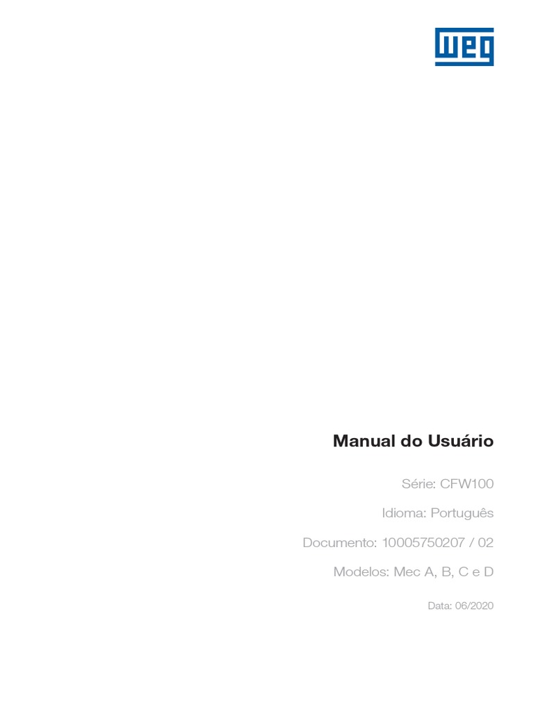 Manual Do Usuario Linha CFW100 Weg | PDF | Controlador lógico programável | Rede de computadores