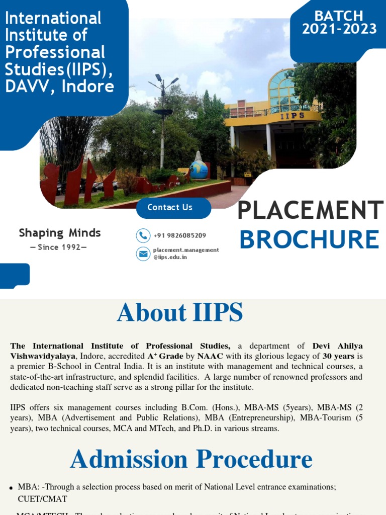 Placement Brochure MS 2021-23 | PDF | Entrepreneurship | Master Of ...