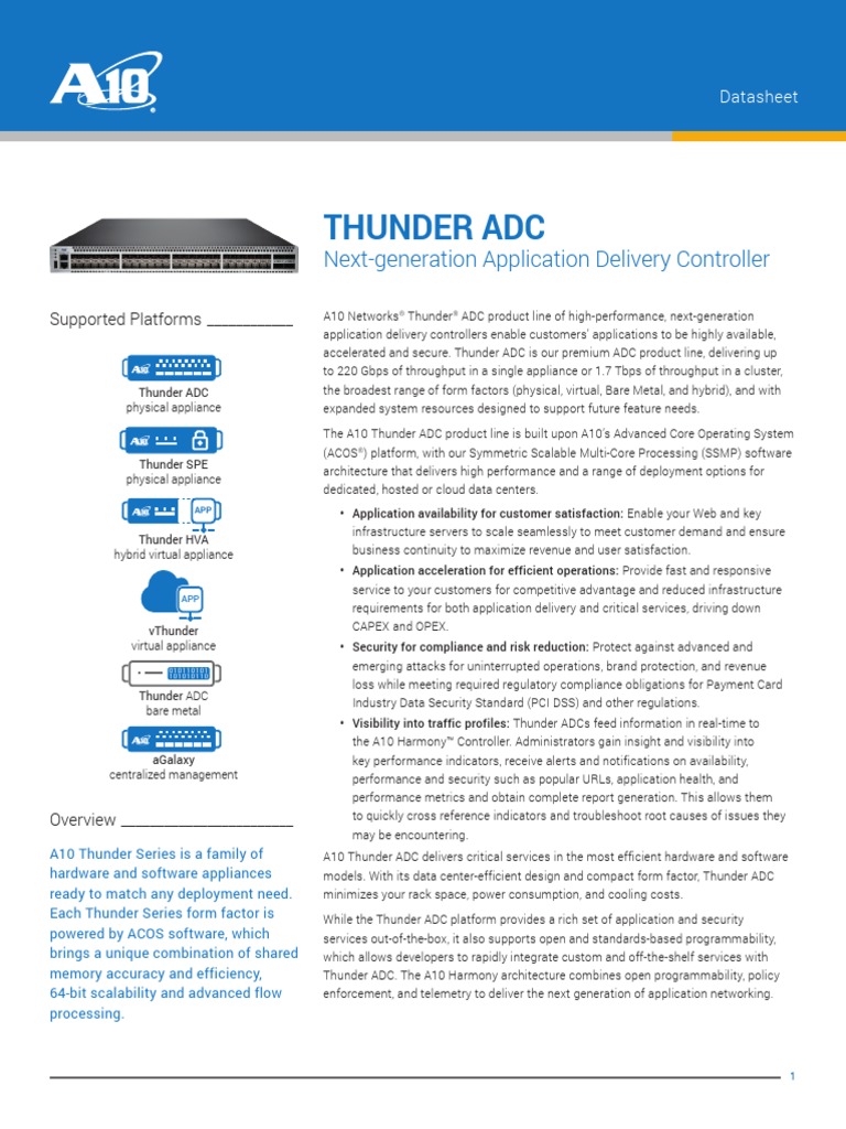 Thunder Application Delivery Controller ADC | PDF | Cloud Computing | Computer Network