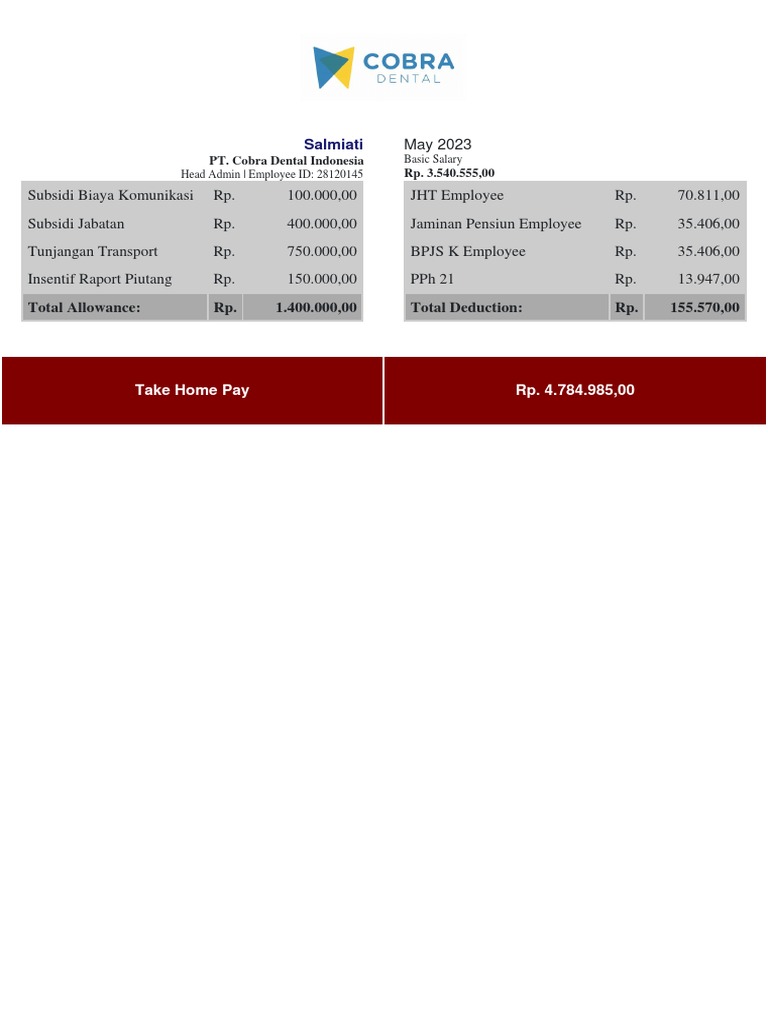 Payslip May 2023 | PDF