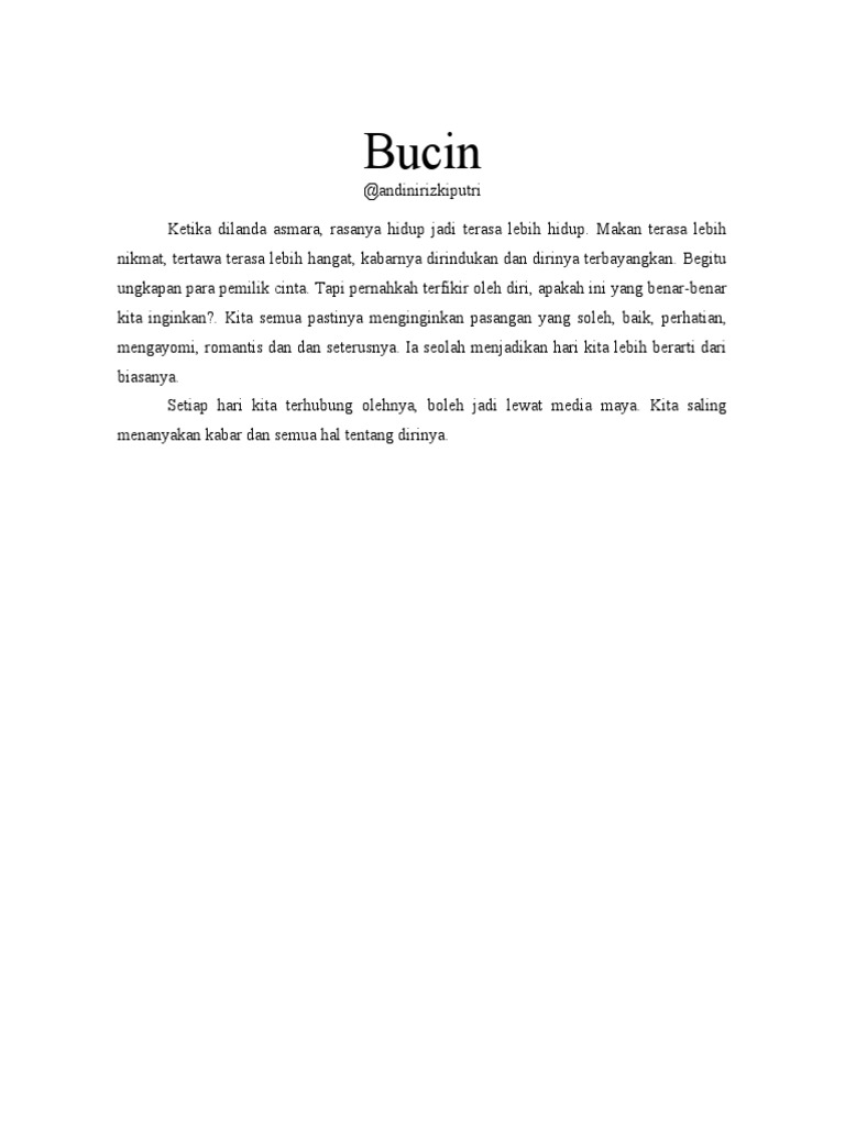 BUCIN | PDF | Gaya Hidup