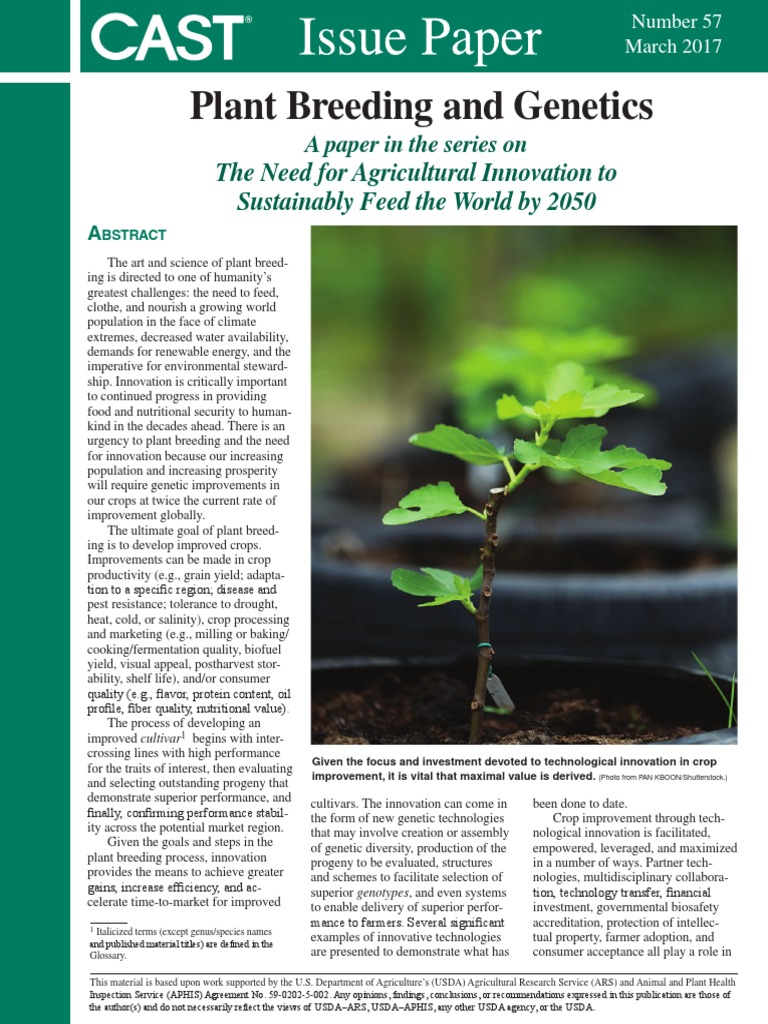 CAST IP57 Plant Breeding and Geneti 3AD033F3C1763 | PDF | Plant ...