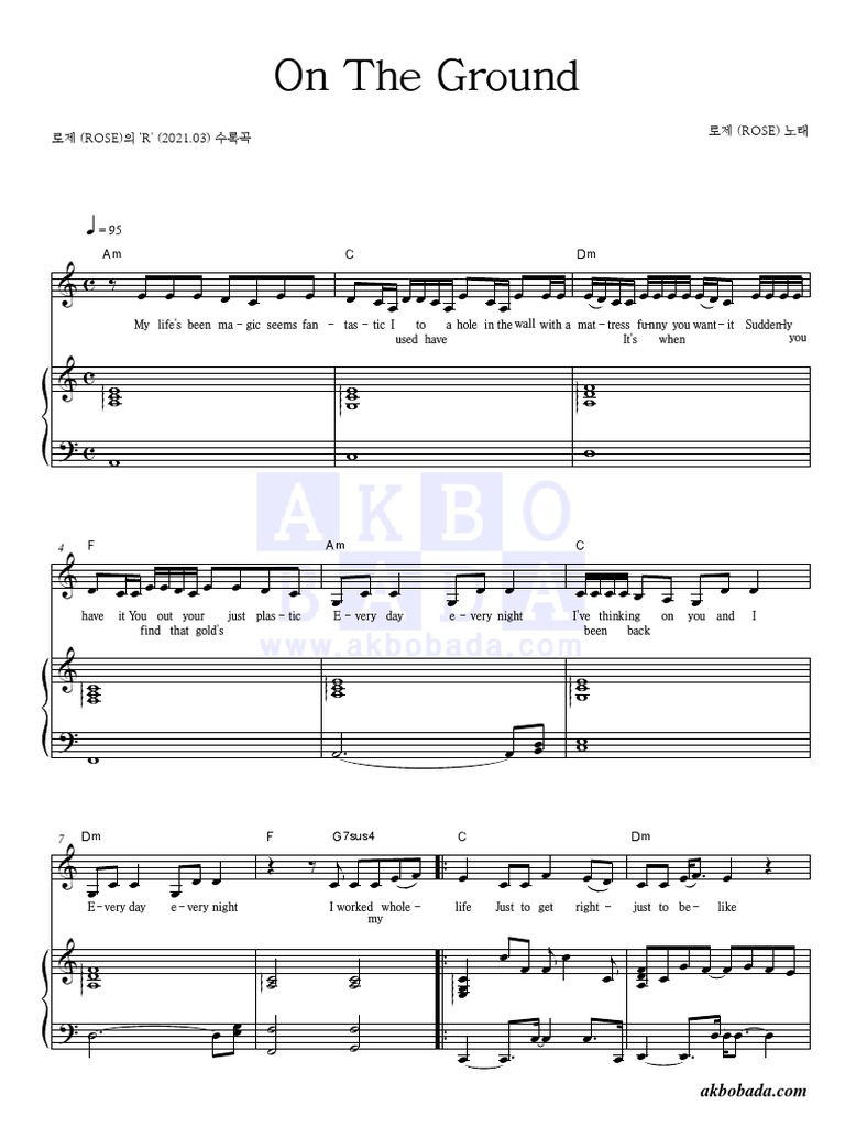 로제 Rose On The Ground Ckey Musx Pdf