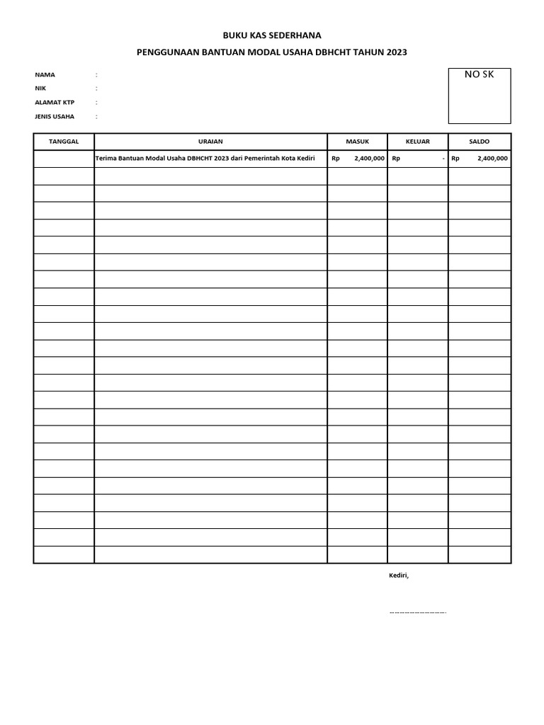 Format Buku Kas | PDF