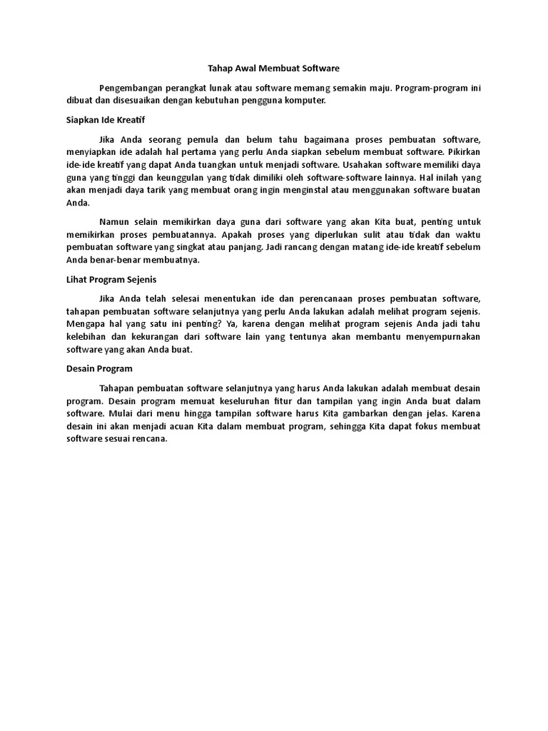 Tahapan Membuat Software | PDF