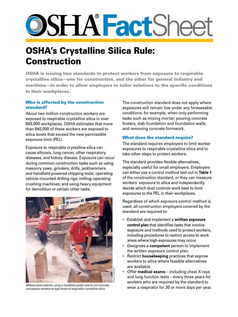 OSHA Const Ind Fact Sheet 3681-1 | PDF | Occupational Safety And Health ...