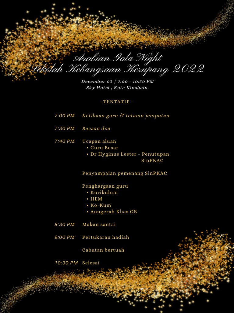 Tentatif Arabian Gala Night SKK 2022 | PDF