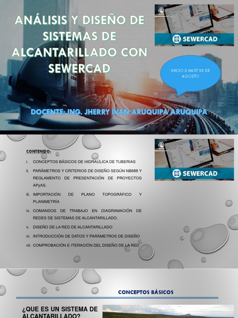 Presentacion Sewercad 1 | PDF | Alcantarillado | Ingeniería hidráulica