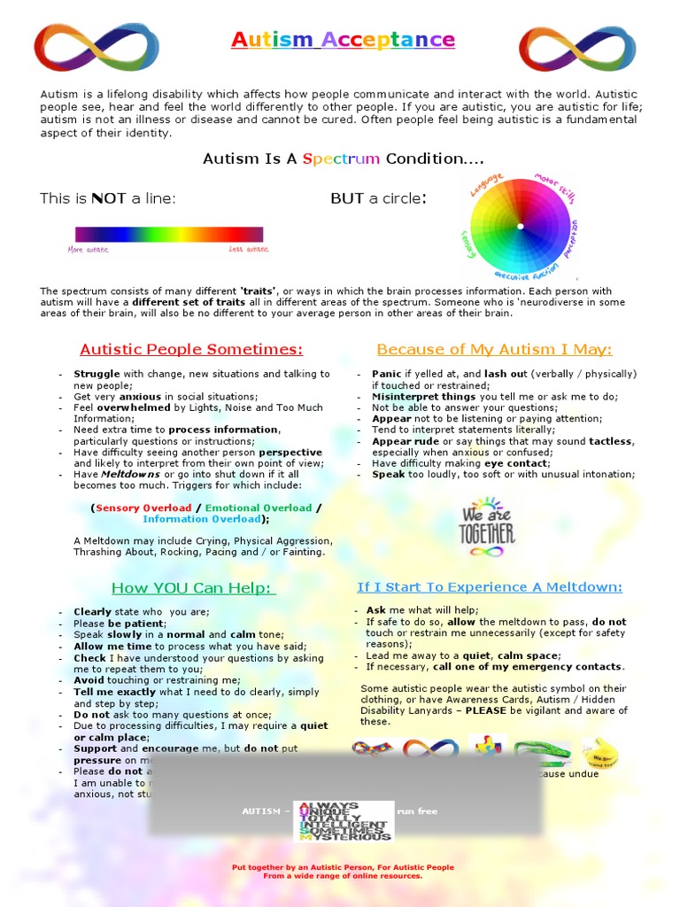 Autism Acceptance A3 Poster | PDF | Autism Spectrum | Behavioural Sciences