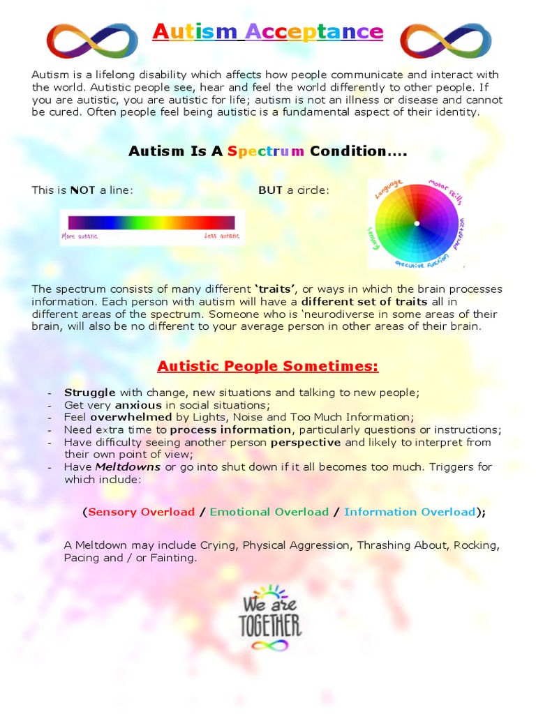 Autism Acceptance Poster A4 | PDF | Autism Spectrum | Psychology