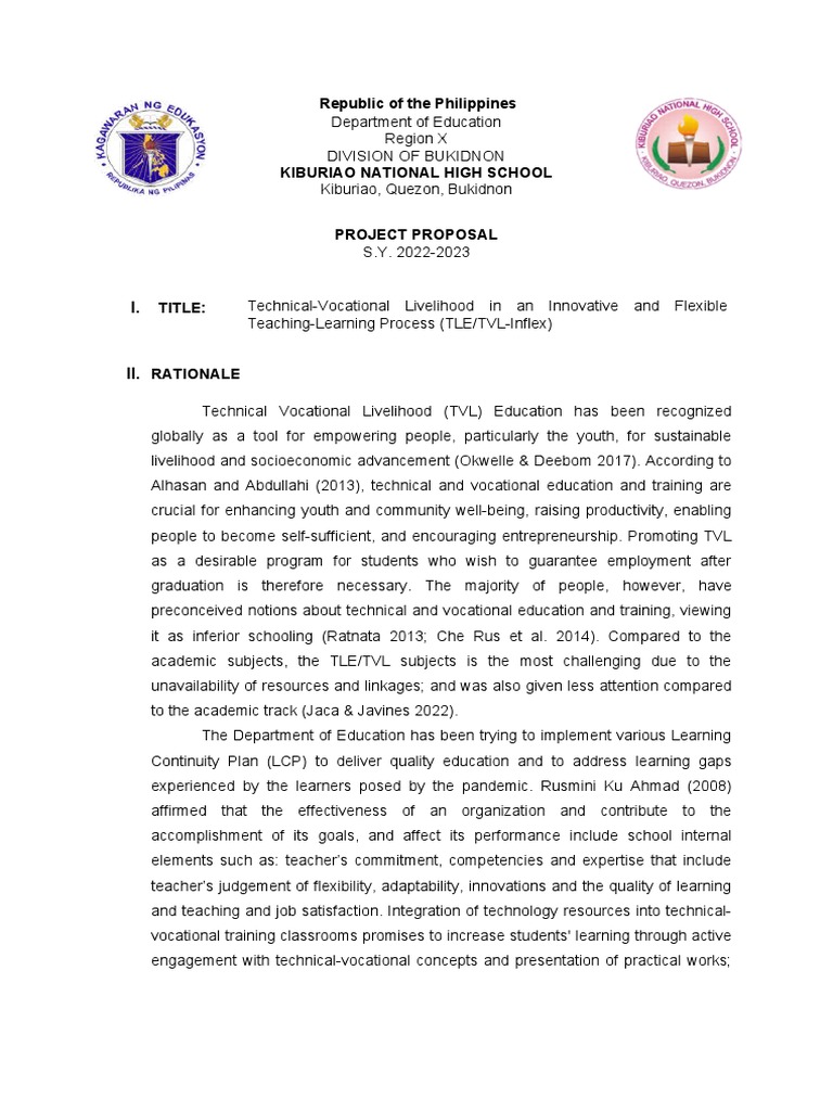 TLE TVL Project | PDF | Learning | Vocational Education TLE TVL Project | PDF | Learning | Vocational Education